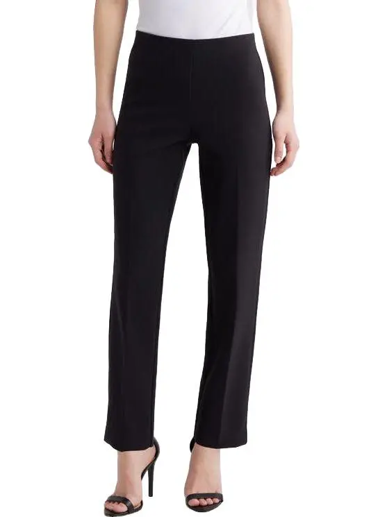 Anne Klein Hollywood High Waist Slim Pull-on Pants - Black