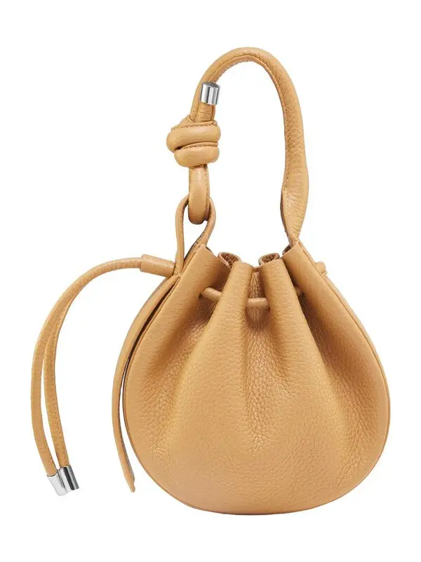 BEHNO Mini Ina Pebble Leather Crossbody Bag - Bisque