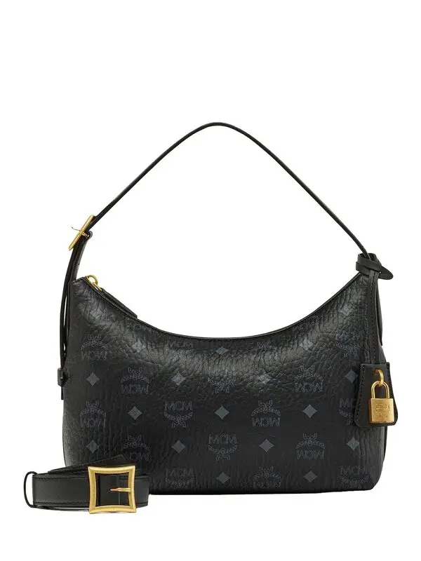 Mcm Visetos Hobo Bag - Black