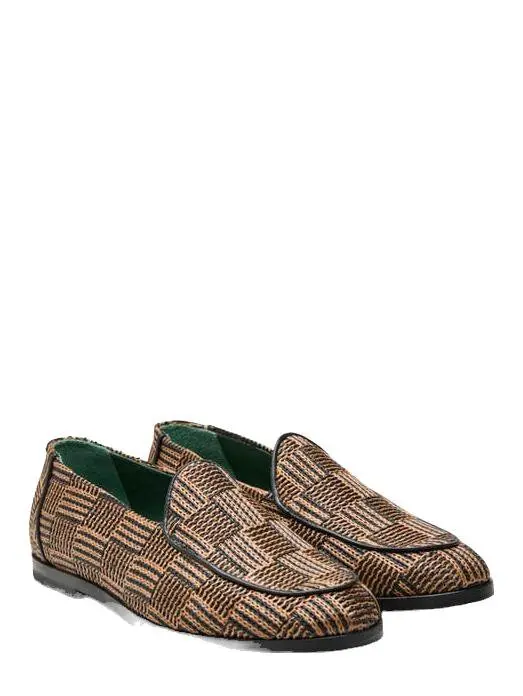 VINNY'S Belgee Raffia Loafer - Brown Raffia