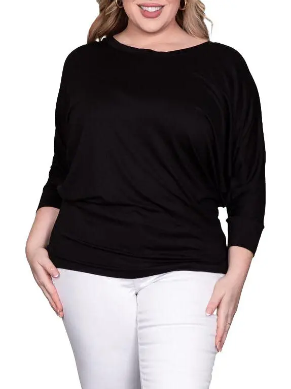 STANDARDS & PRACTICES Dolman Sleeve Stretch Modal Top - Black