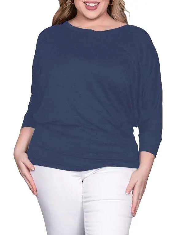 STANDARDS & PRACTICES Dolman Sleeve Stretch Modal Top - Navy