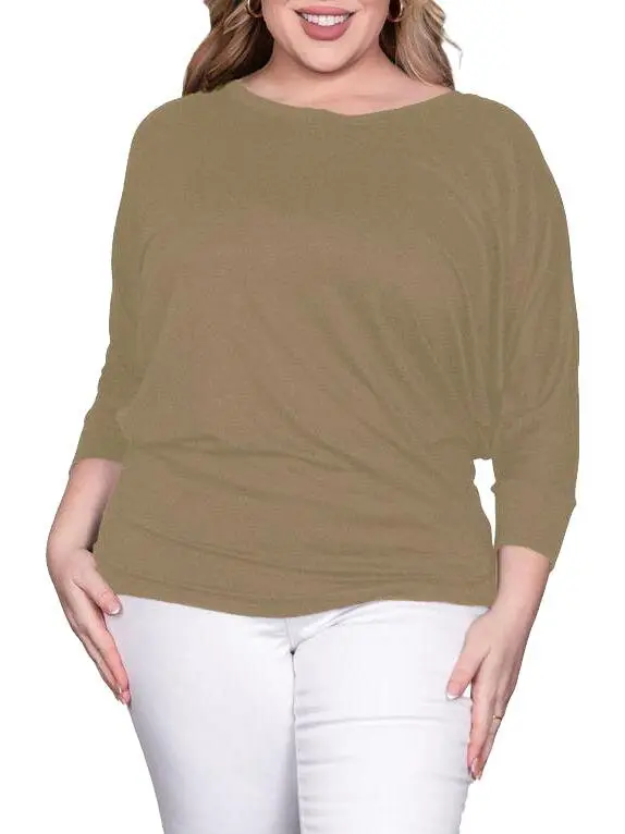 STANDARDS & PRACTICES Dolman Sleeve Stretch Modal Top - Olive