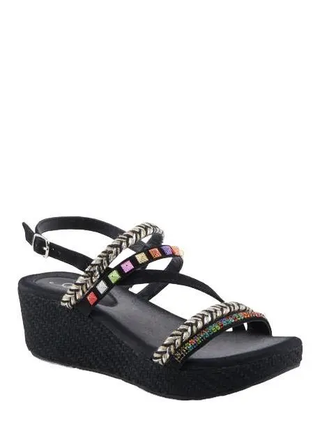 SPRING STEP SHOES Hugbug Wedge Sandal - Black Multi