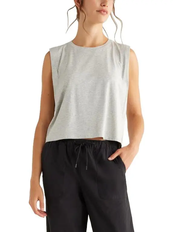 Zella Boxy Tank Top - Grey Light Heather