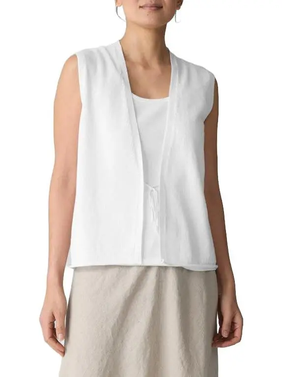 Eileen Fisher Tie-front Sweater Vest - White