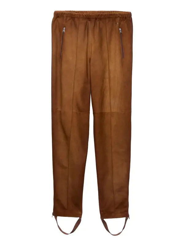 Prada Suede Joggers - Cognac