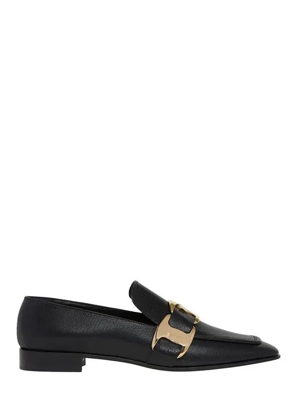FERRAGAMO Limania Leather Loafers - Nero