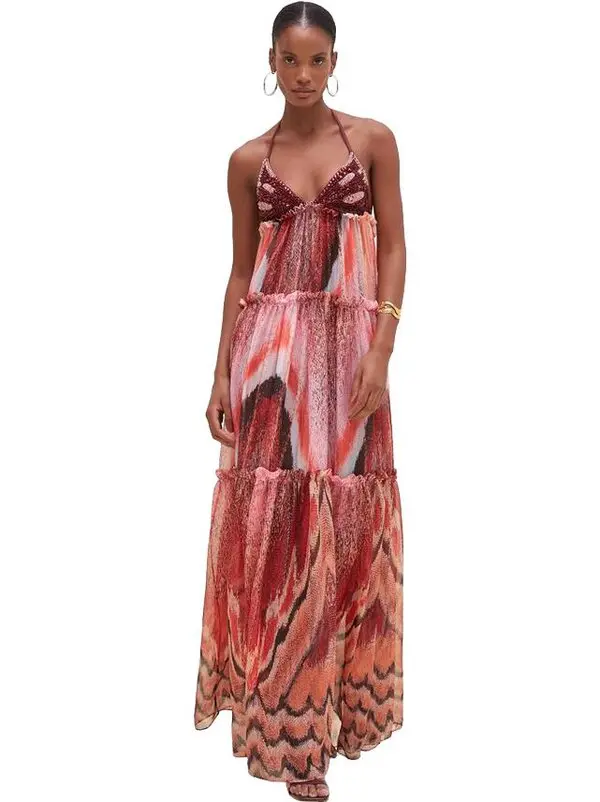 PatBO Papillon Maxi Gown - Orange