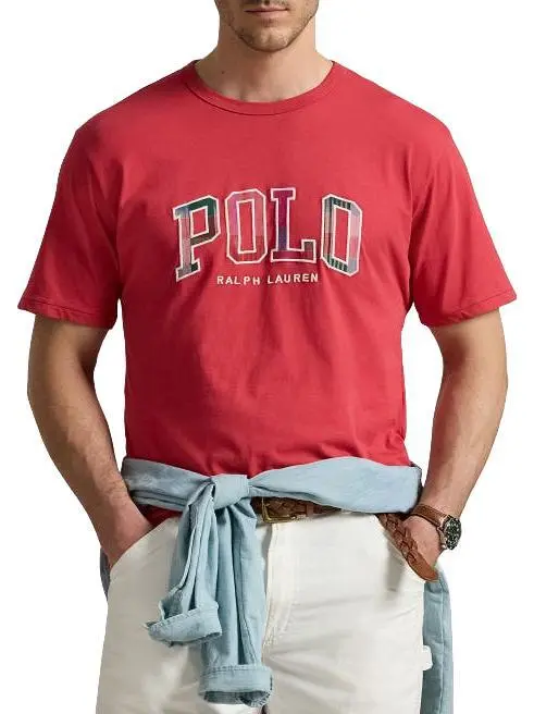 Polo Ralph Lauren Big & Tall India Plaid-logo Jersey T-shirt - Starboard Red