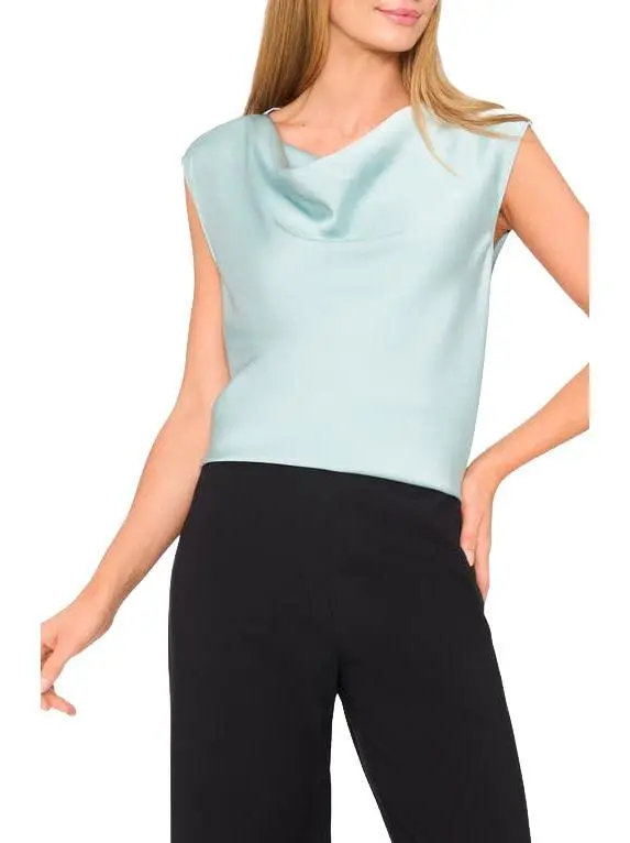Halogen Cowl Neck Sleeveless Top - Aqua Maligne