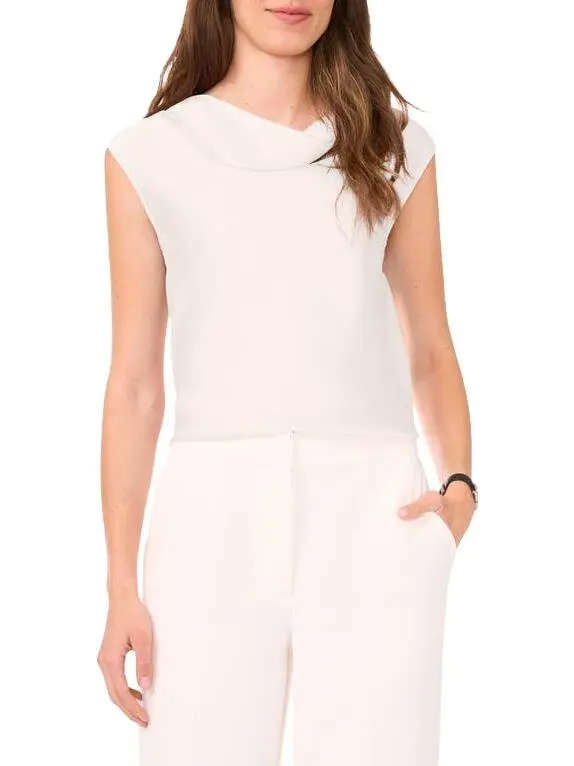 Halogen Cowl Neck Sleeveless Top - New Ivory