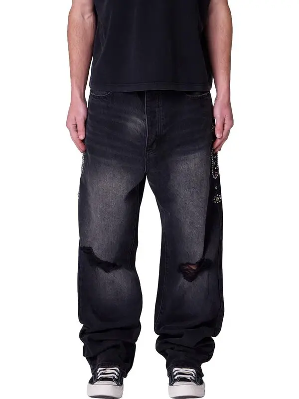 Mnml Mojave Ultra Baggy Jeans - Washed Black