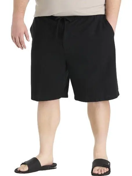 HARBOR BAY BY DXL Big & Tall Linen Beach Shorts - Black