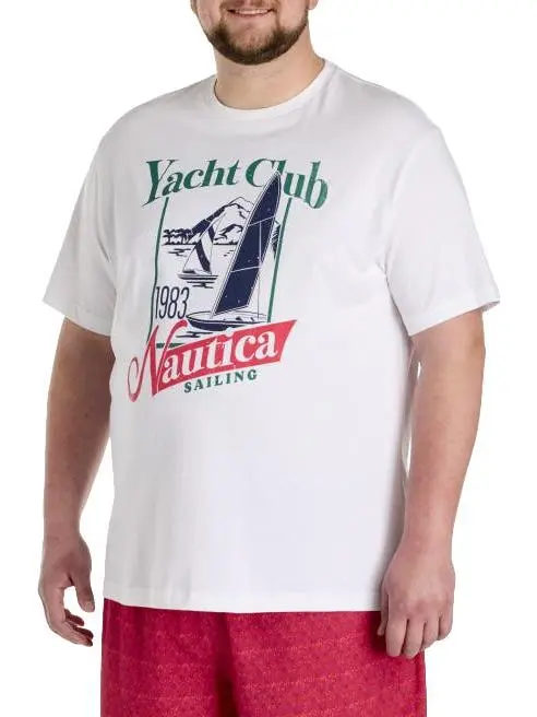 NAUTICA Big & Tall Yacht Club Graphic Tee - Bright White