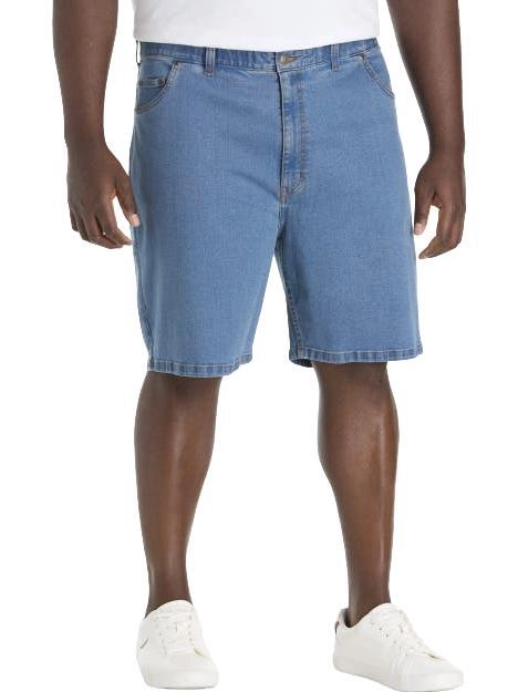 HARBOR BAY BY DXL Big & Tall Continuous Comfort Stretch Denim Shorts - Medium Blue