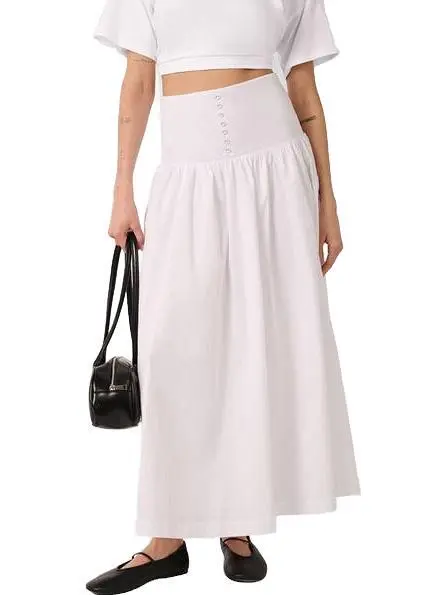 WeWoreWhat Drop Waist Maxi Skirt - Classic White