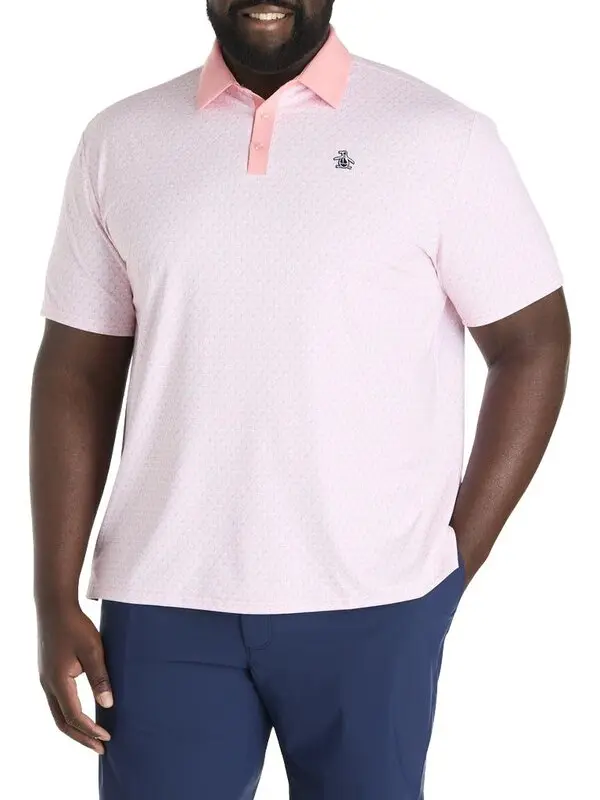 ORIGINAL PENGUIN Big & Tall Allover Pete Polo Shirt - Murex Shell