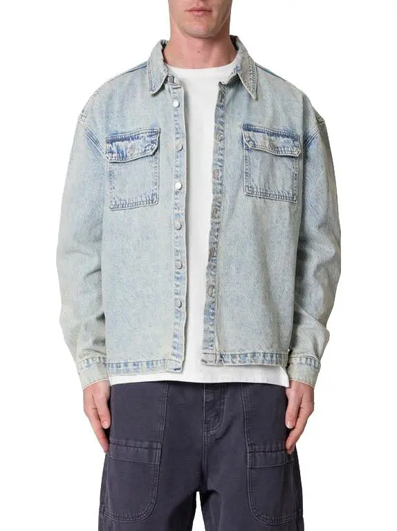 Mnml Denim Shirt Jacket - Light Blue
