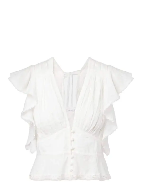 Poupette St Barth Romy Cotton Blouse - White