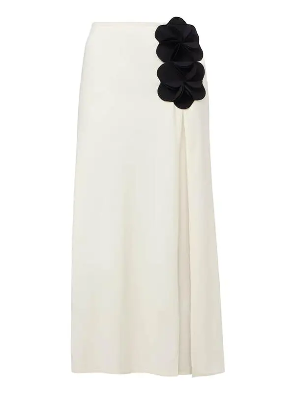 KARLA COLLETTO Tess Floral-appliqué Midi Skirt - White