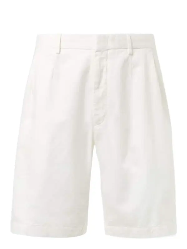 Zegna Cotton And Linen Bermuda Shorts - White