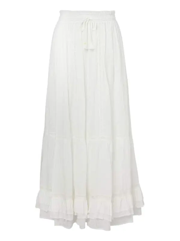 Poupette St Barth Clara Cotton Maxi Skirt - White