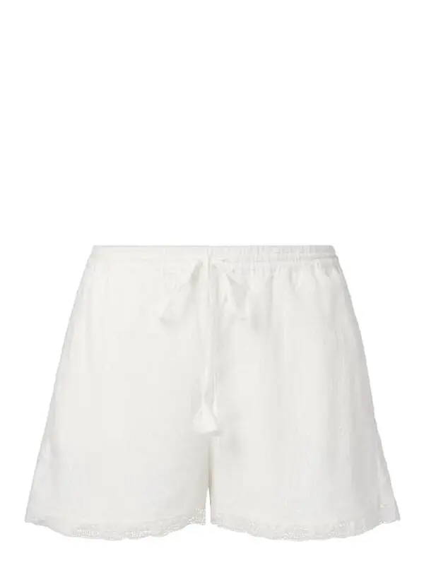 Poupette St Barth Cruse Wide-leg Cotton Shorts - White