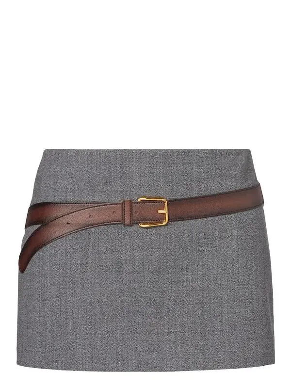 Prada Appliqué Mini Skirt - Grey
