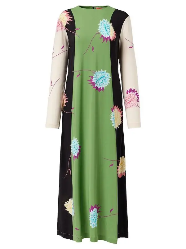 La DoubleJ Swing" Printed Jersey Midi Dress - Multicoloured