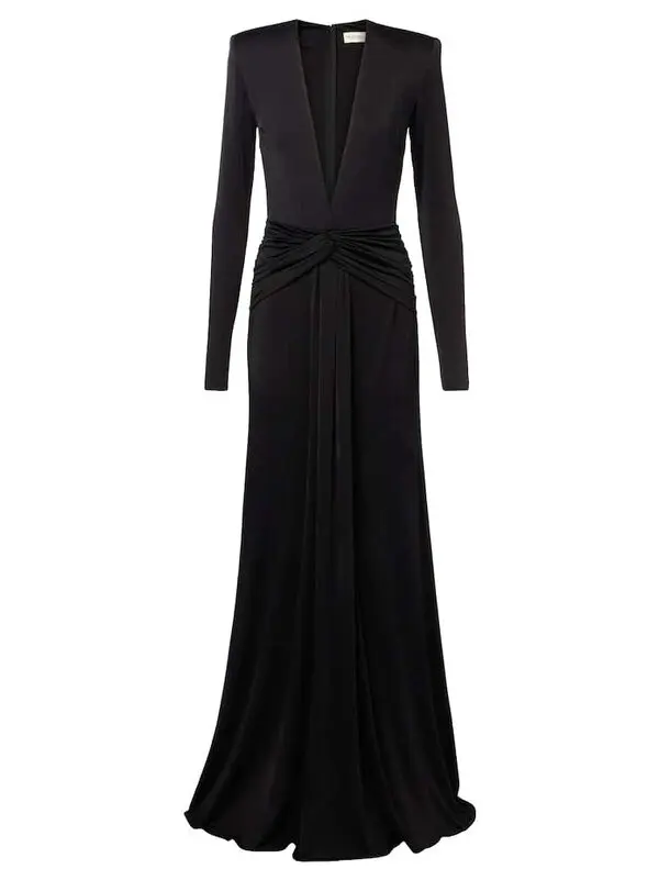 THE NEW ARRIVALS ILKYAZ OZEL Jersey Gown - Black