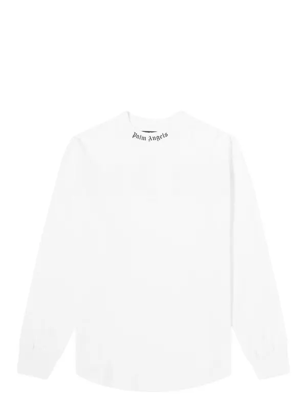 Palm Angels Doubled Logo Over Long-sleeve Tee /fuchsia - White