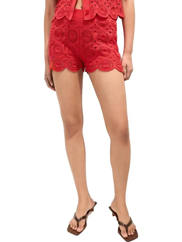 LE BOP Crochet Shorts - Flame