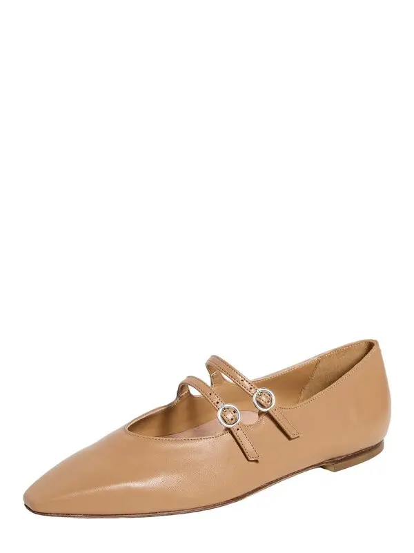 AeydĒ Franny Nappa Leather Flats - Hazelnut