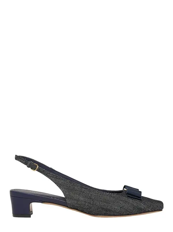 FERRAGAMO Rivada Slingback Pumps - Denim
