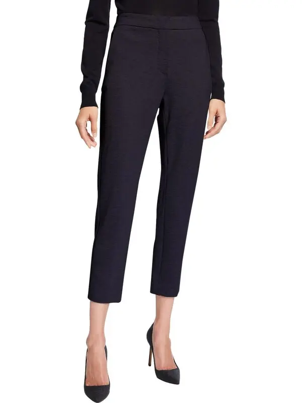 Max Mara Jersey Zip-front Cropped Pants - Blue