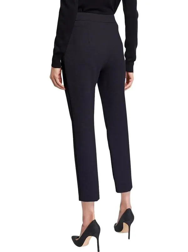 Max Mara Jersey Zip-front Cropped Pants - Blue