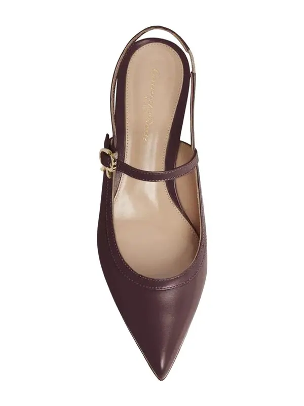 GIANVITO ROSSI Calfskin Mary Jane Slingback Pumps - Black