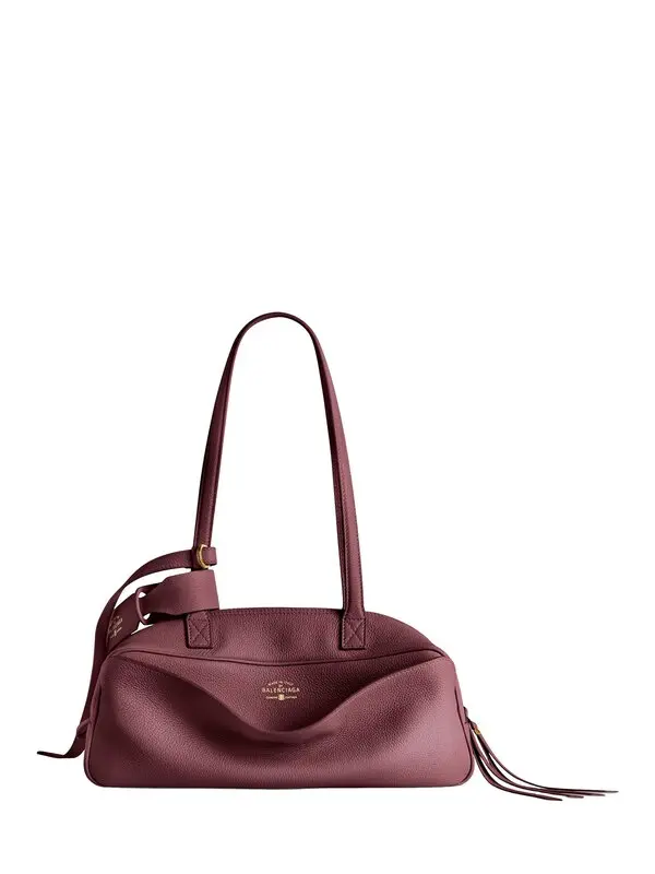 Balenciaga Small Leather Carrie Bowling Top-handle Bag - Red