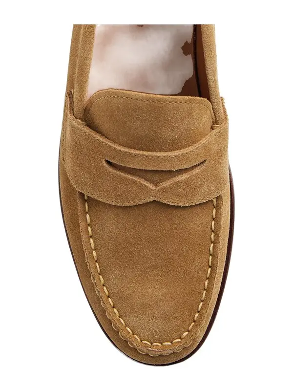 Ralph Lauren Suede Alston Penny Loafers - Beige