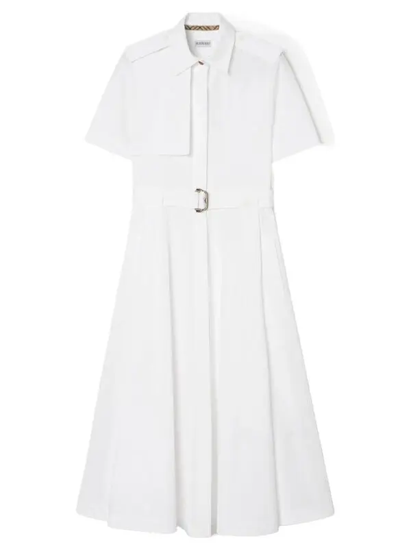 Burberry Cotton Poplin Shirt Dress - Optic White