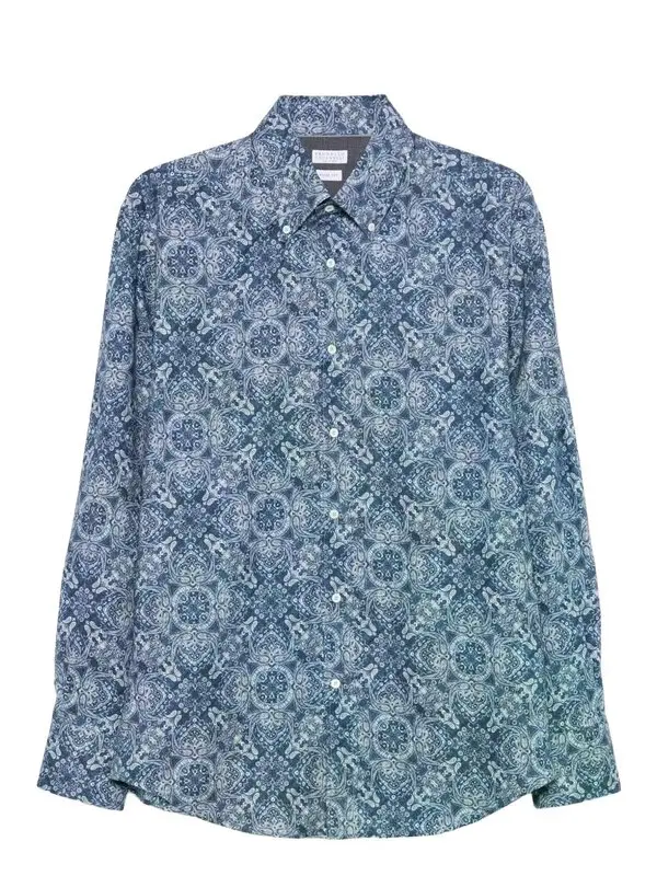 Brunello Cucinelli Paisley-print Shirt - Blue
