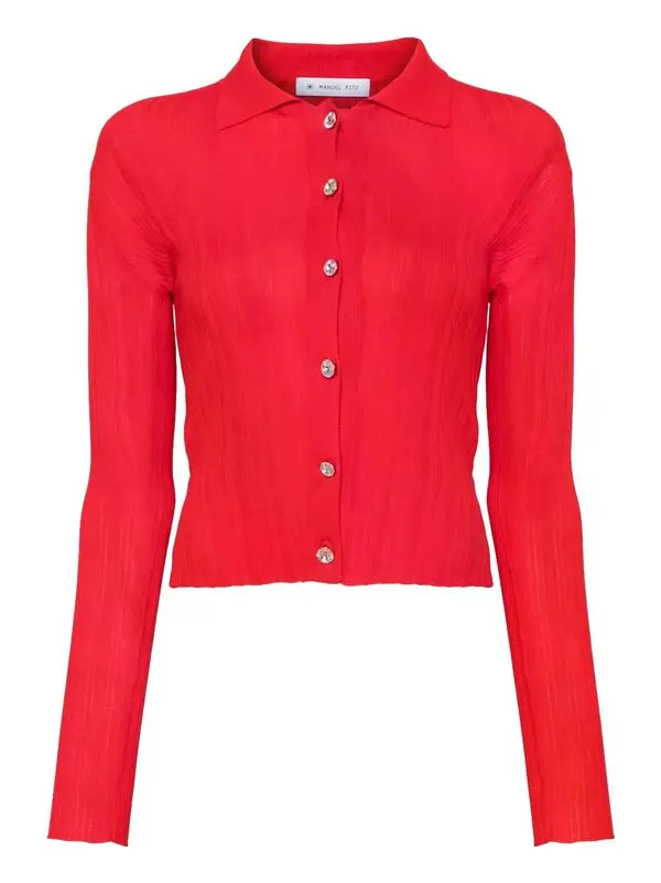 MANUEL RITZ Ribbed Top - Red