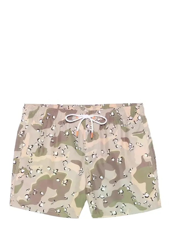 Sundek Camouflage-print Swim Shorts - Green