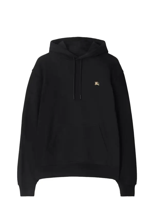 Burberry Equestrian Knight-stitch Hoodie - Black