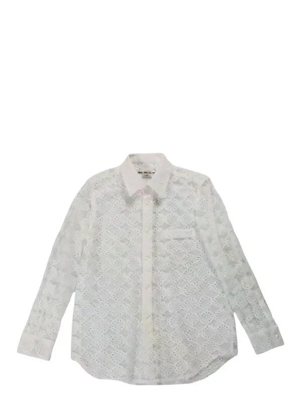 Comme Des Garçons Sheer Lace Shirt - White