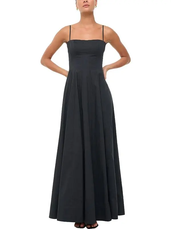 Staud Wylie Poplin Maxi Dress - Black