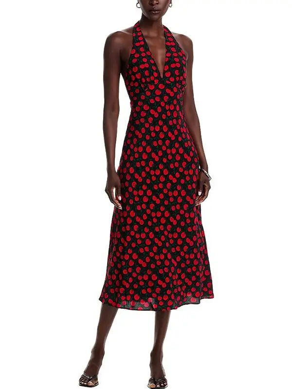 Staud Lucca Midi Dress - On The Vine Black