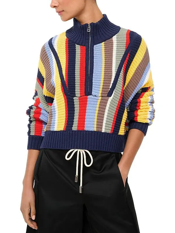 Staud Hampton Cropped Pullover - Montauk Stripe