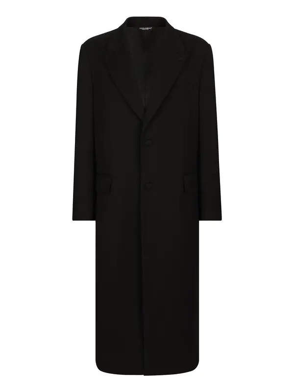 Dolce & Gabbana Single-breasted Double-face Stretch Wool Coat - Black